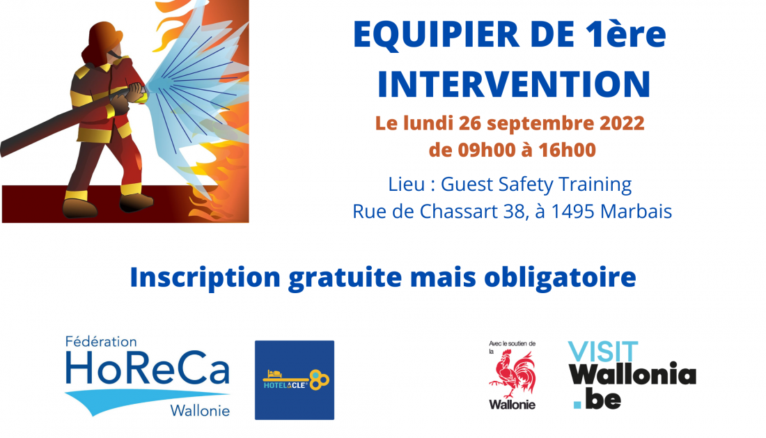 Formation "Equipier de 1ère Intervention" | Fédération HoReCa Wallonie