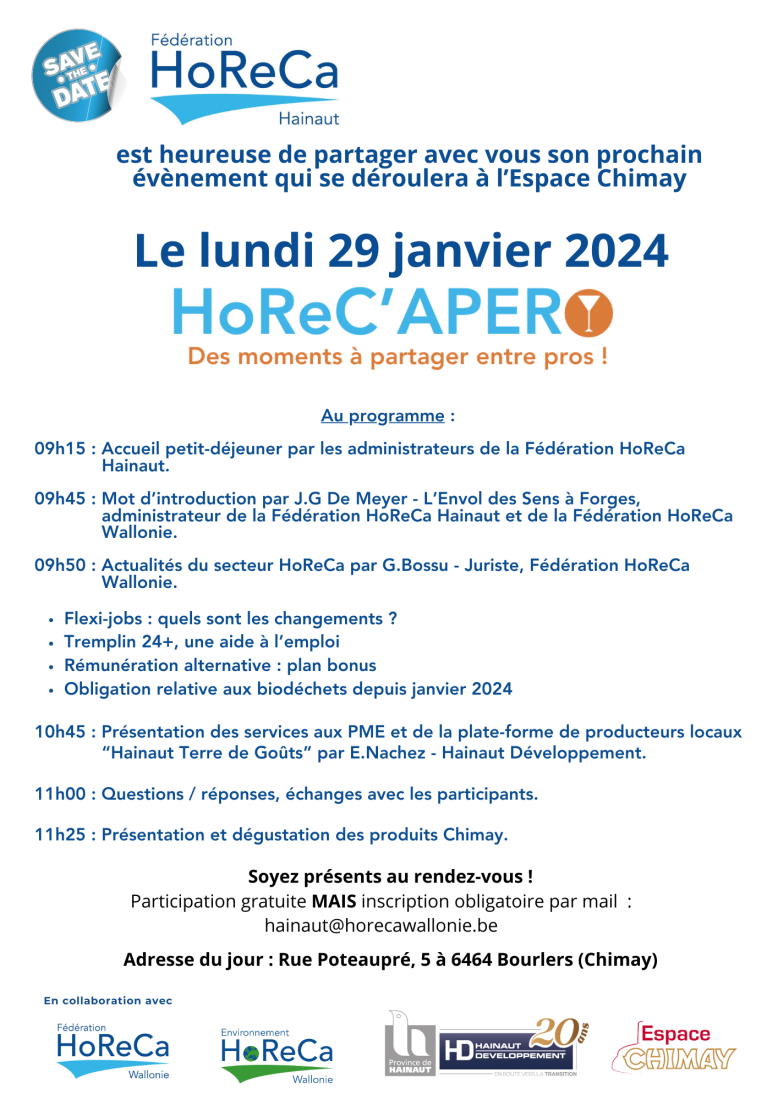 HoReC'Apéro | Fédération HoReCa Wallonie